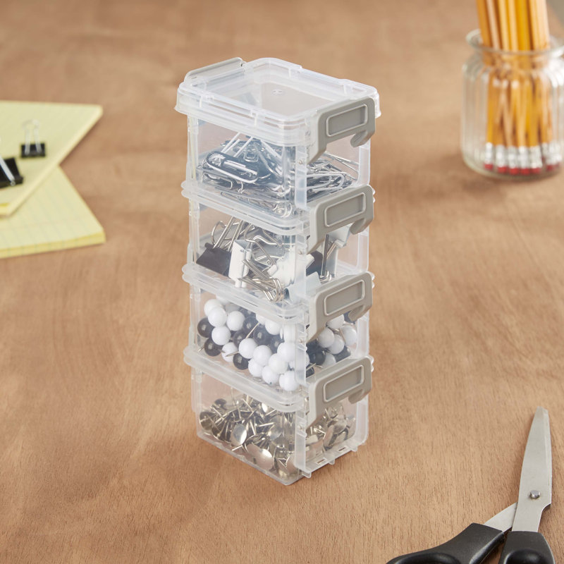 Simplify 4 Pack 5oz Stackable Storage Boxes | Wayfair